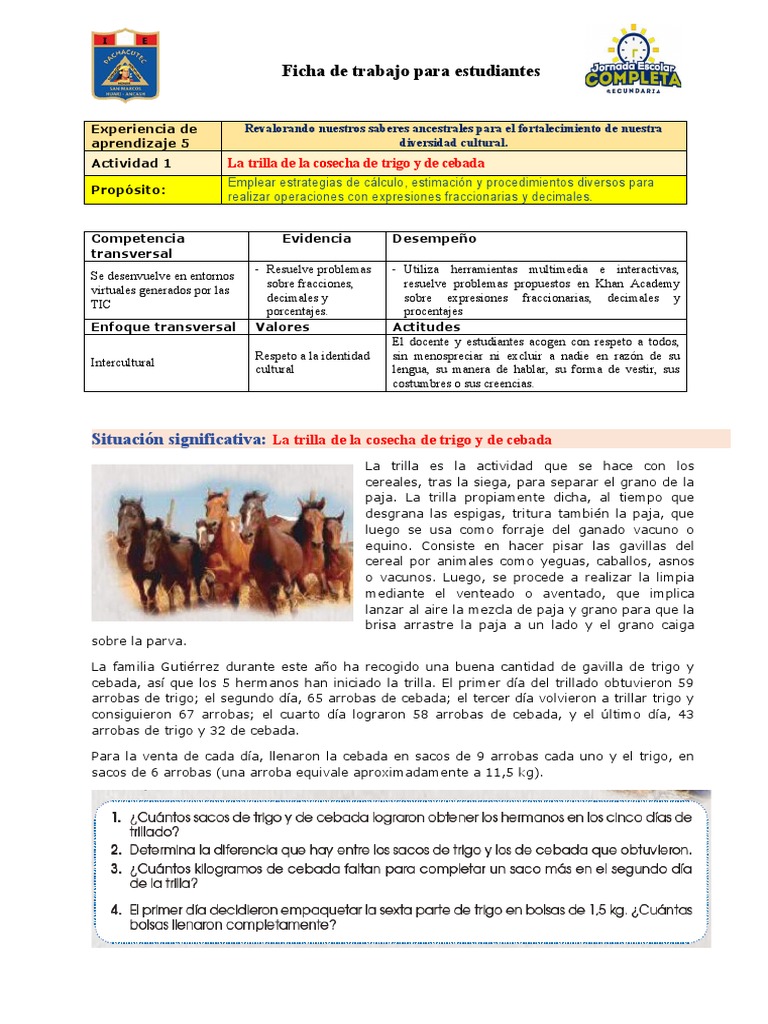 La Trilla de Trigo y Cebada | PDF | Agricultura