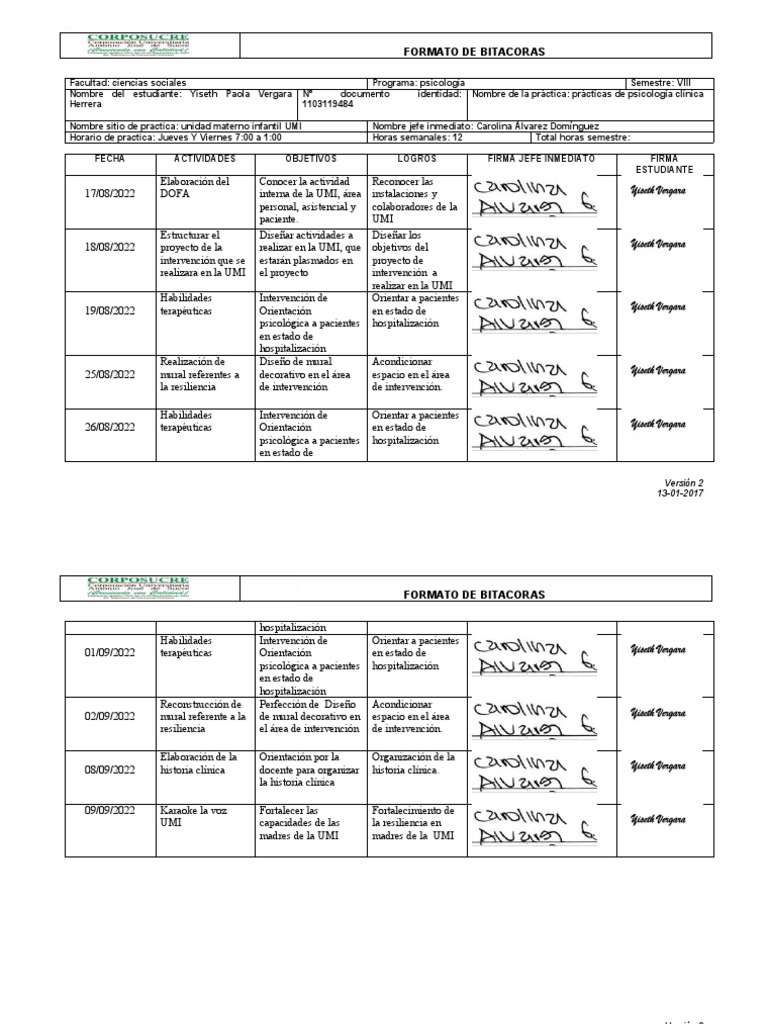 Formato de Bitácoras Clínicas | PDF | Hospital | Historial médico