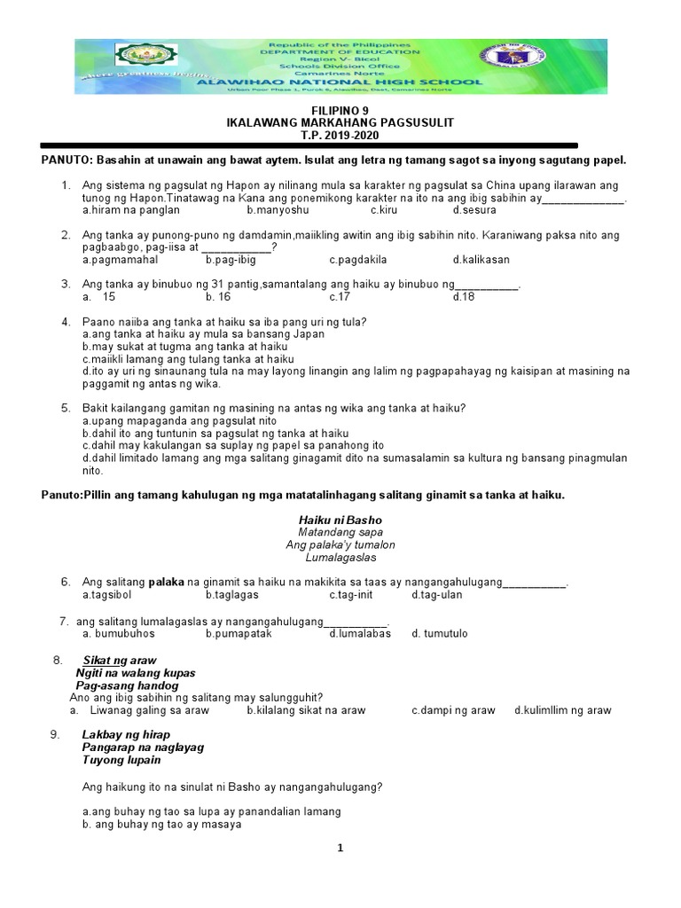 Exam g9 2nd 2019 2020 | PDF