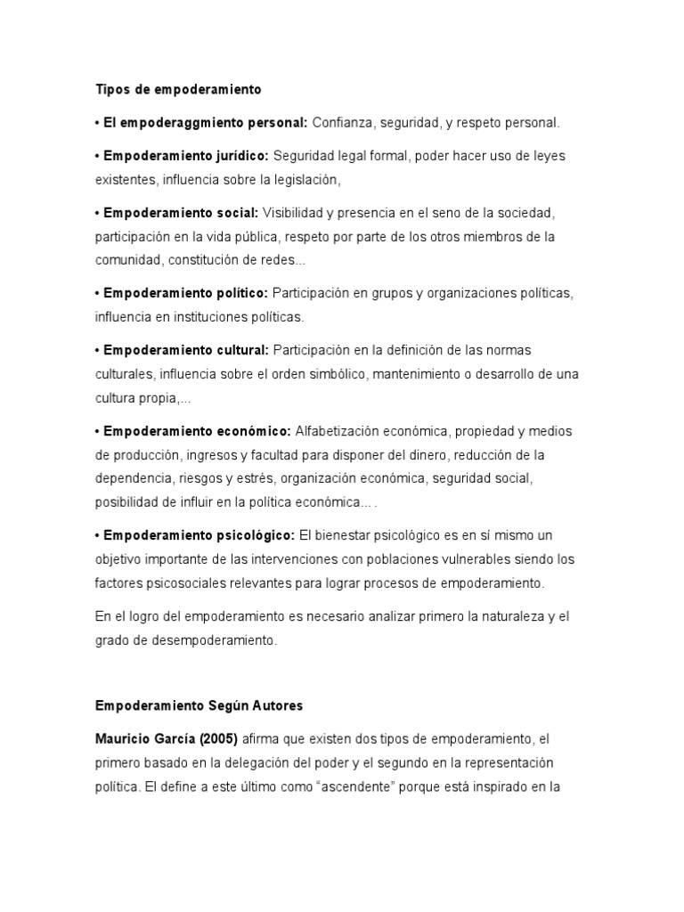 EMPODERAMIENTO | PDF | Empoderamiento | Valores