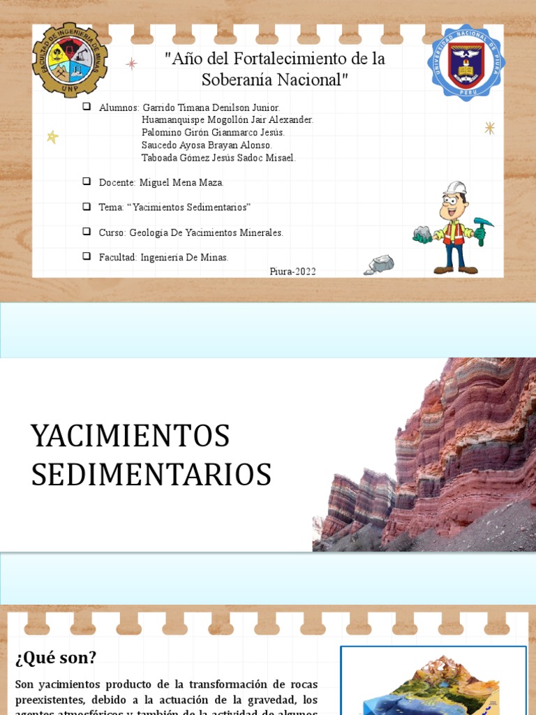 Yacimientos Sedimentarios | PDF | Roca clástica | Roca (geología)