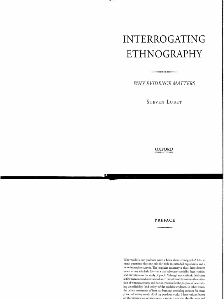 Lubet 2018 - Interrogating Ethnography | PDF