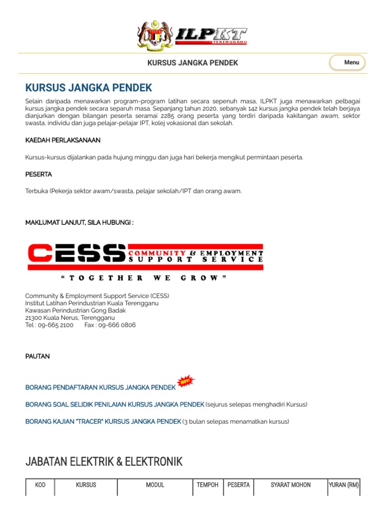 Kursus Jangka Pendek | PDF