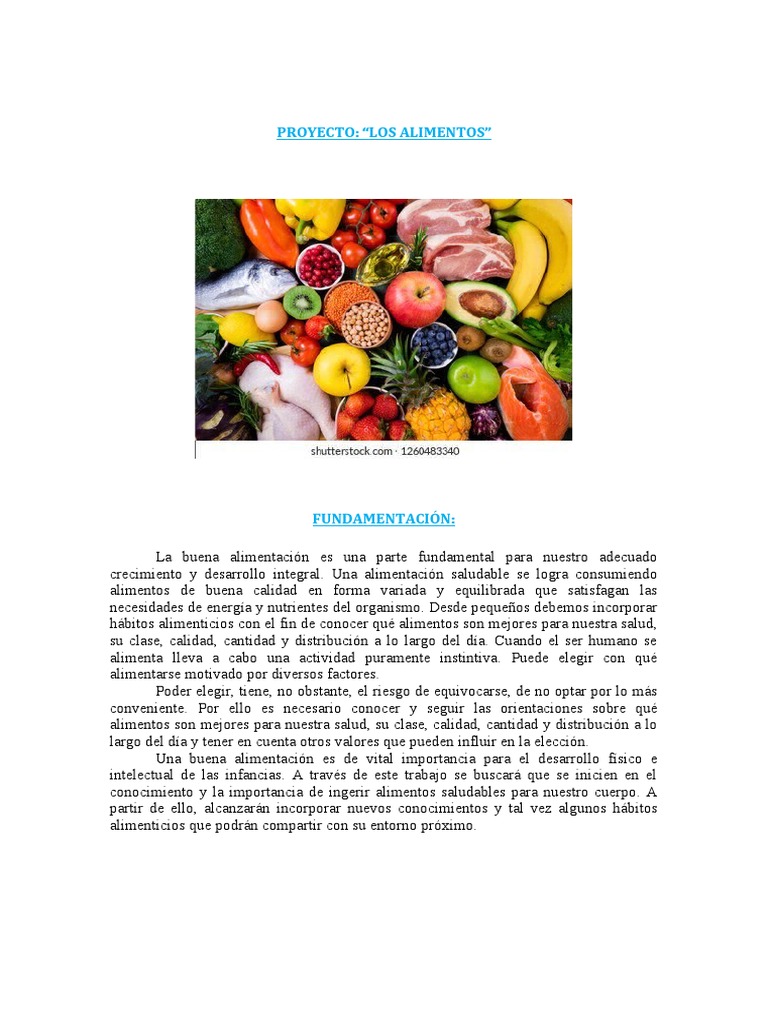 Proyecto Los Alimentos 2022 | PDF | Alimentos | Nutrición