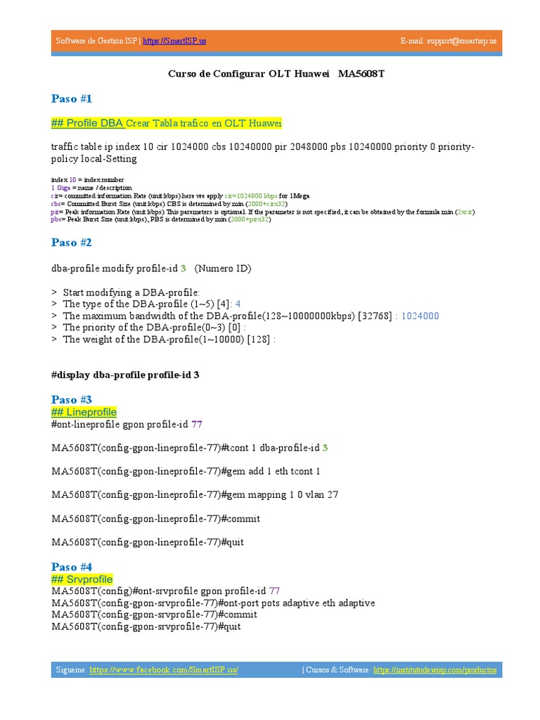 Curso Configurar OLT Huawei 5608T | PDF | Computer Architecture | Computer Data