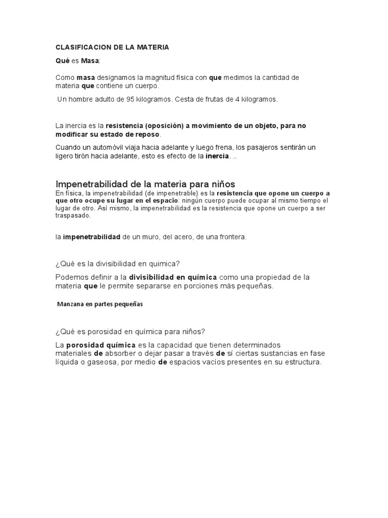 Clasificacion de La Materia | PDF
