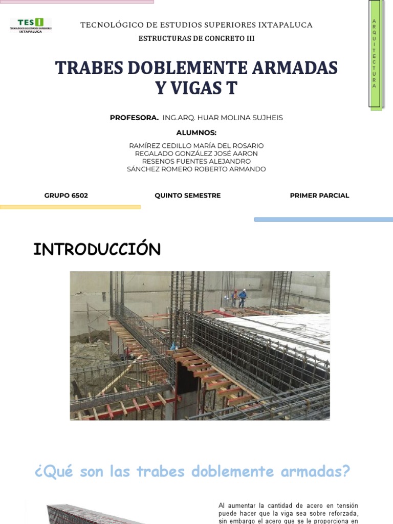 Tema 5. Trabes Doblemente Armadas y Vigas T | PDF | Concreto reforzado | Viga (Estructura)