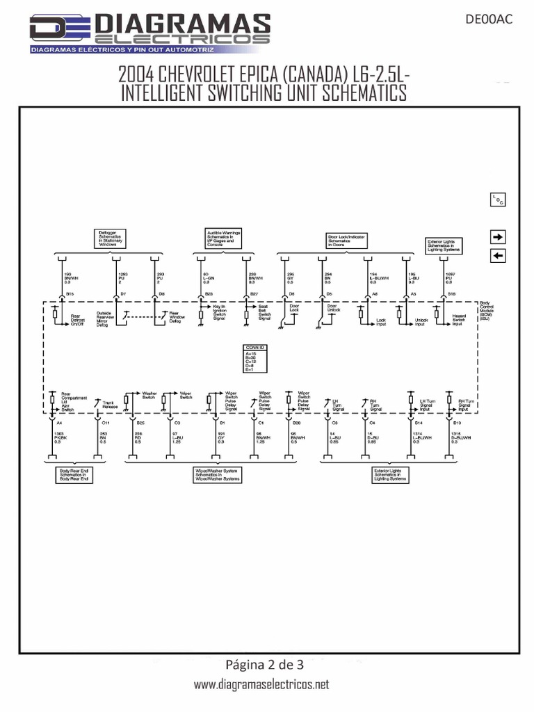 Diagrama Eléctrico Chevrolet Epica (Canada) l6-2.5l 2004 Free | PDF