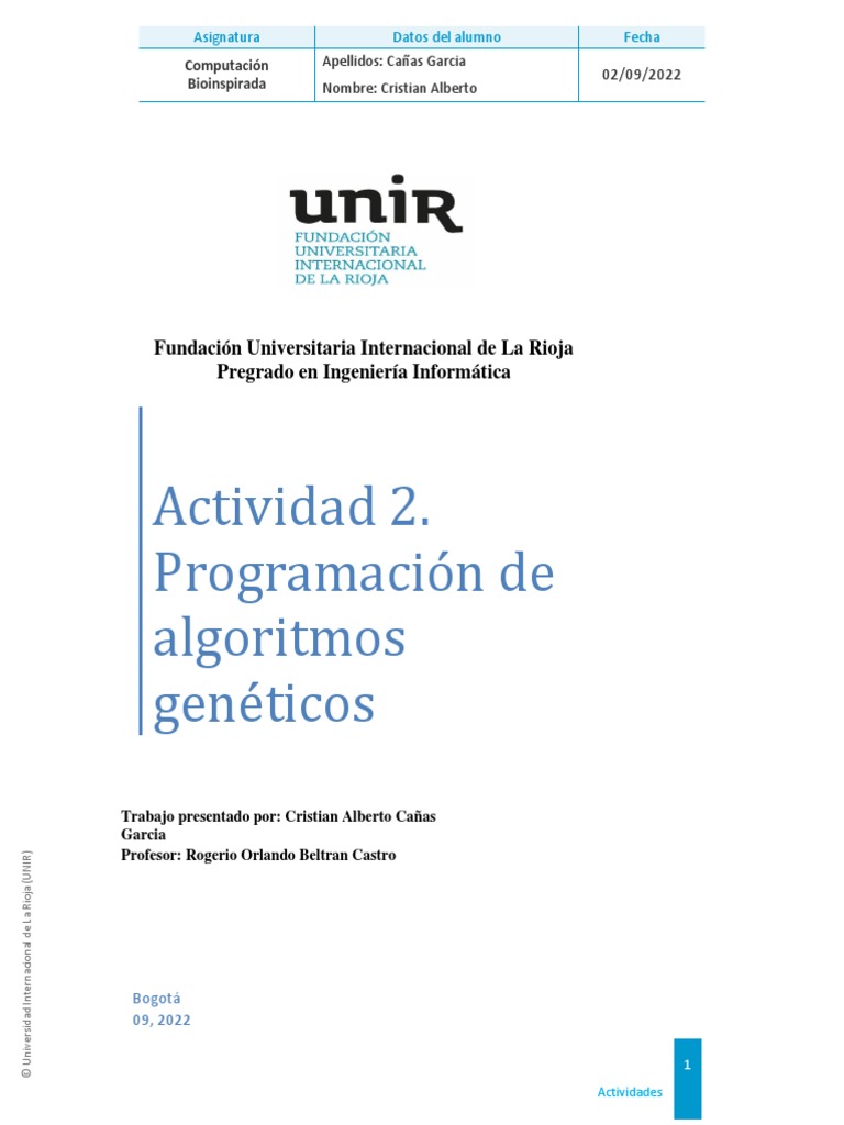 Programación de Algoritmos Genéticos | PDF | Algoritmo genético | Mutación