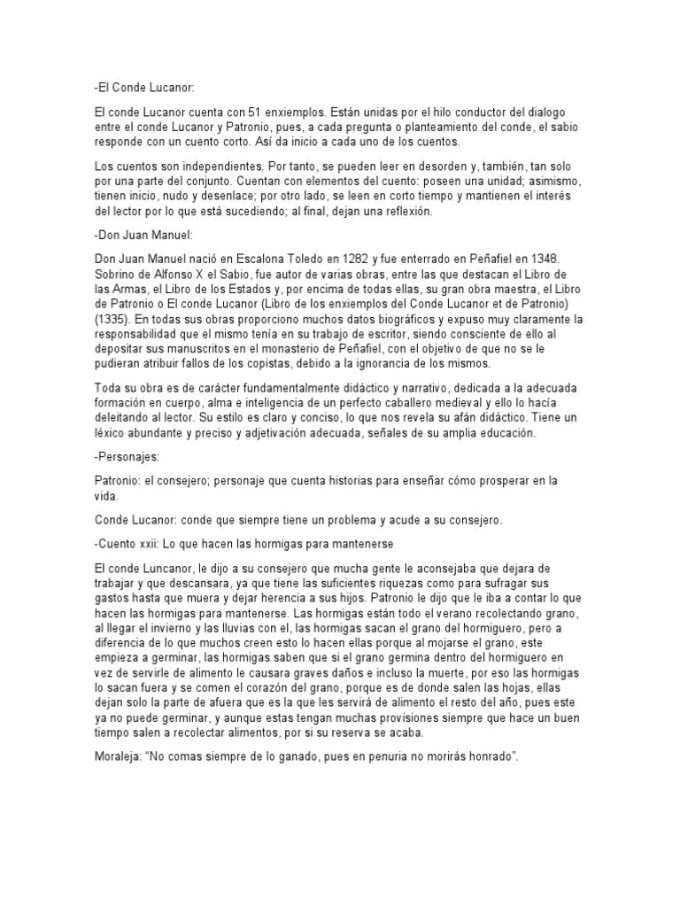 El Conde Lucanor Cuento 23 | PDF