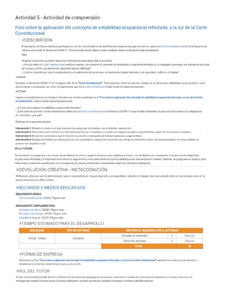 Actividad 5 Foro | PDF