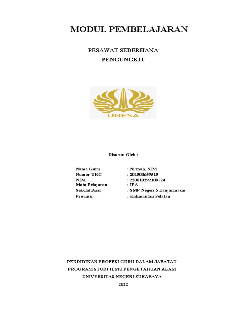 Modul Pembelajaran Ps PD Pengungkit | PDF