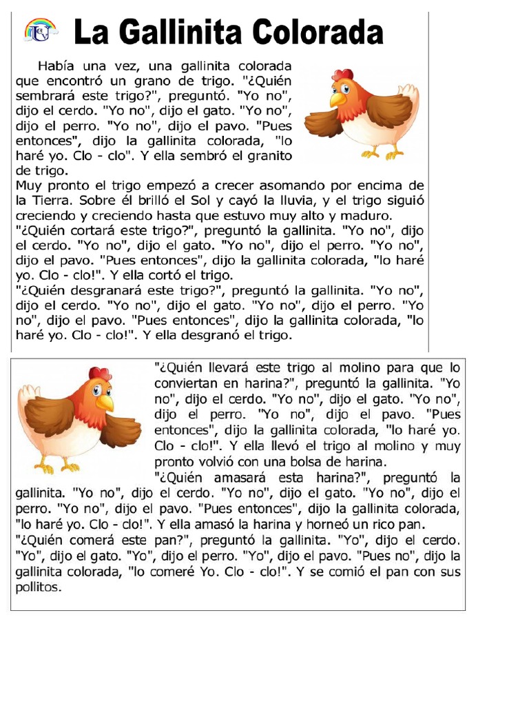 Actividades de La Gallinita Colorada | PDF