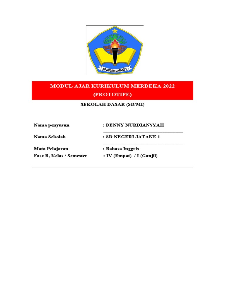 Modul Ajar Kelas 4 SMT I 2022 (P1) | PDF