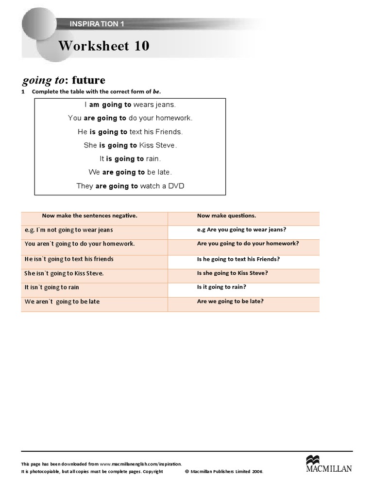 Going To Positive Negative and Questions | PDF