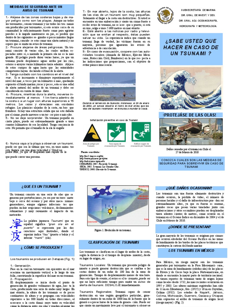 Triptico Tsunami | PDF | Tsunami | Mar