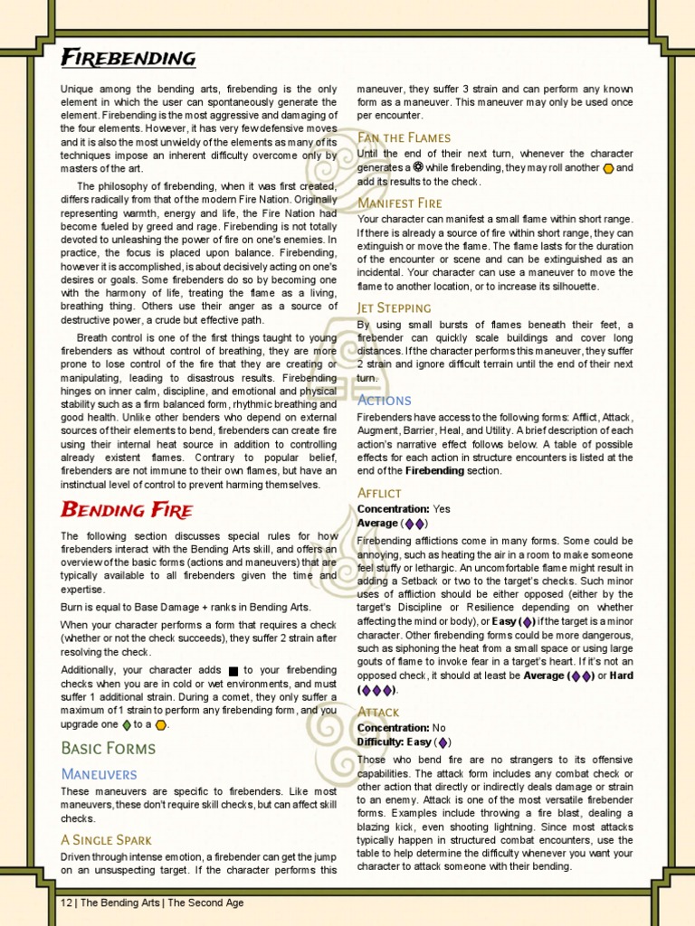 Bending Arts Revised - Firebending | PDF | Fires | Lightning