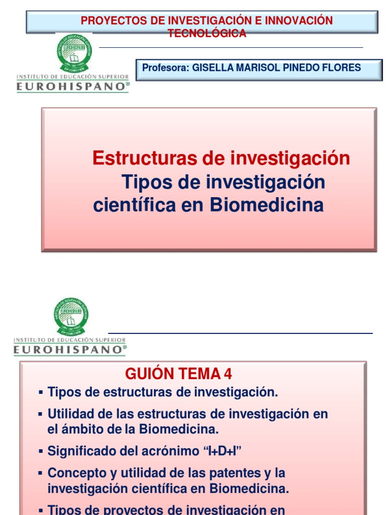 Tipos de Investigacion Cientifica en La Biomedicina | PDF | Ensayo clínico | Patentar