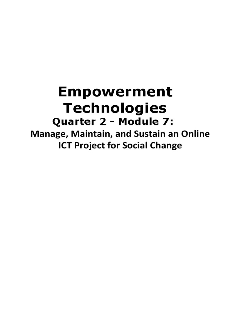 Module 7 Q2 EmpowermentG11Techmanagemaintainonline | PDF | Educational Technology | Facebook