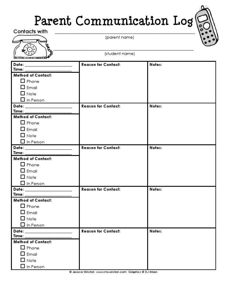 Parent Communication Log | PDF
