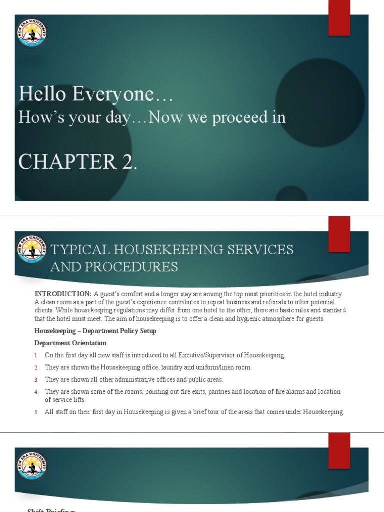 Chapter 2 Housekeeping Download Free Pdf Housekeeping