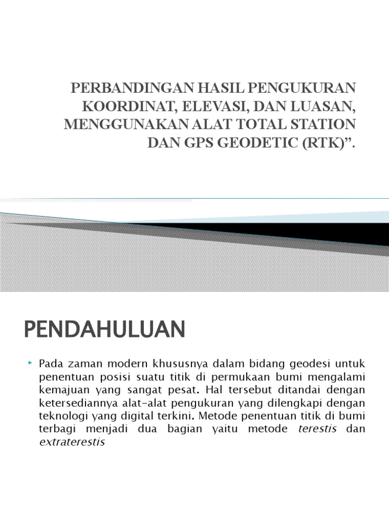 Perbandingan Hasil Pengukuran Koordinat, Elevasi, Dan | PDF | Teknologi ...