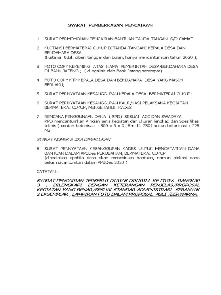 Contoh Dokumen Pencairan | PDF