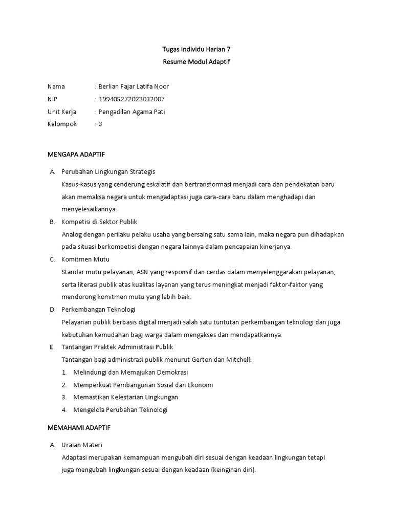 Tugas Individu 1 Dan 2 Hari Ke7-Berlian Fajar-Kelompok 3-PA Pati-Resume ...