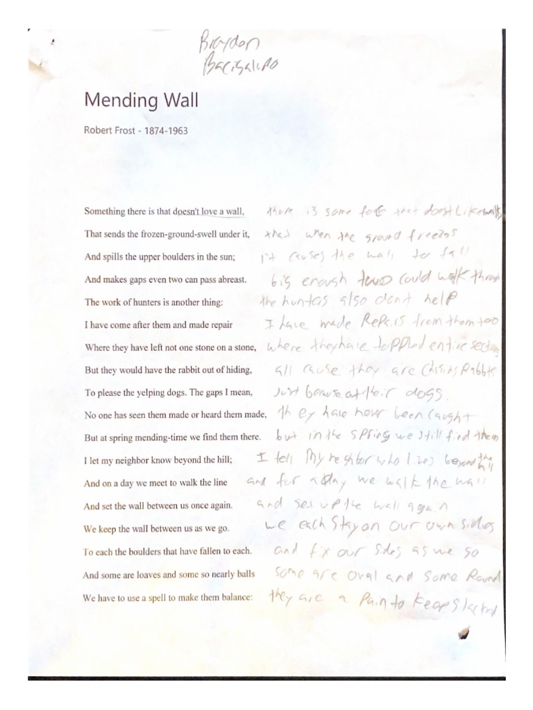 Mending Wall | PDF
