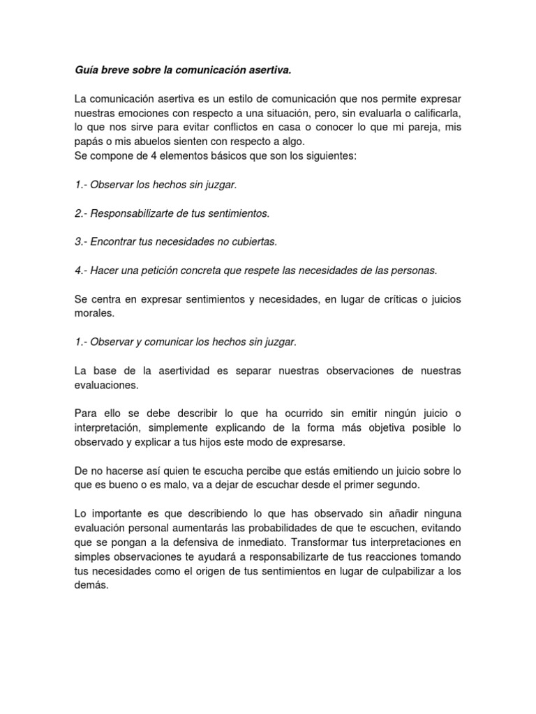 Comunicación Asertiva: Guía Práctica | PDF | Las emociones | Sicología