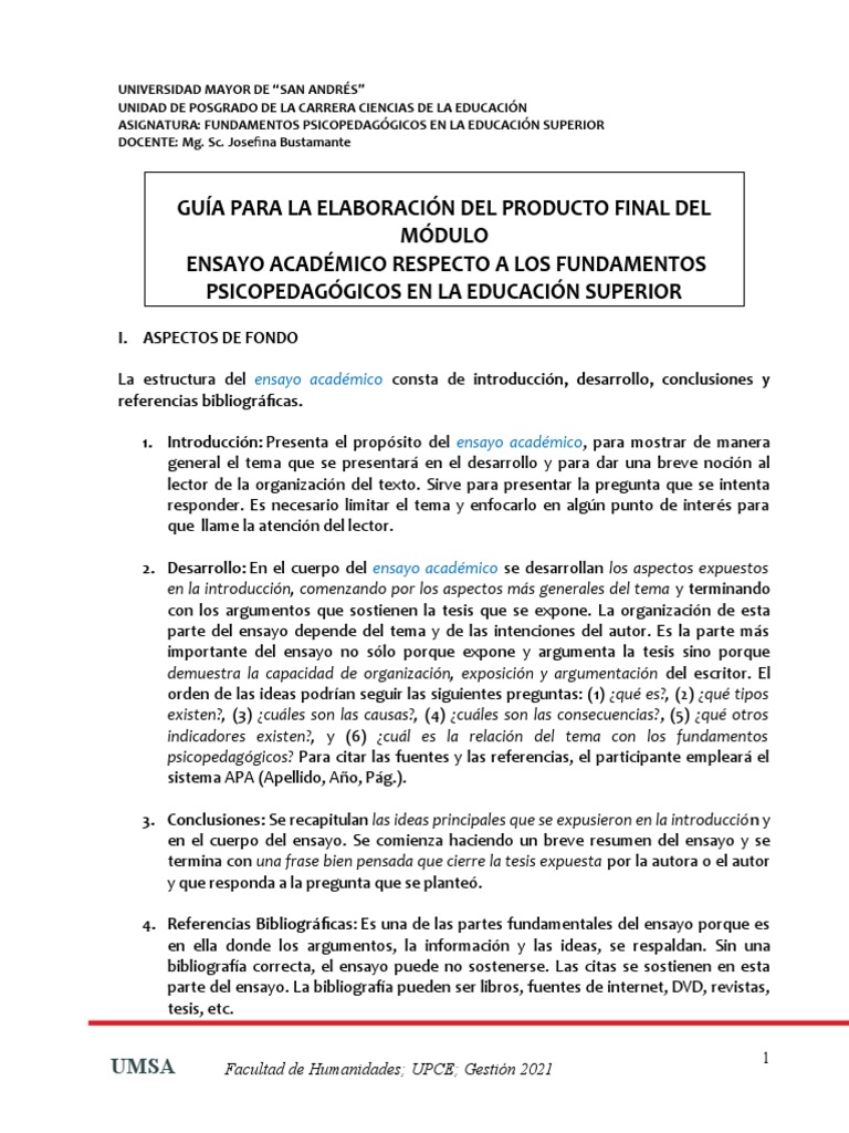 Guía para El Producto Final de Módulo 2022 | PDF | Ensayos | Bibliografía