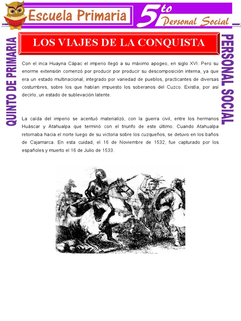 Los Viajes de La Conquista para Quinto de Primaria | PDF | Francisco ...