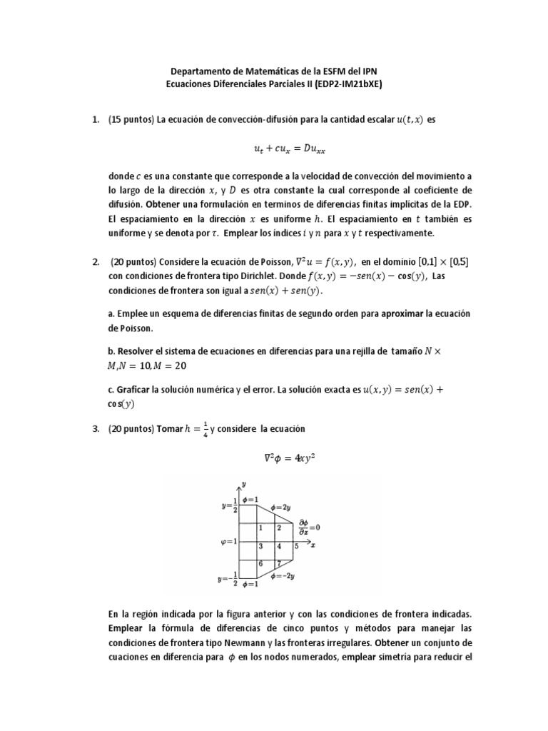 EDP2 IM21bXE | PDF | Ecuaciones | Ecuación diferencial parcial