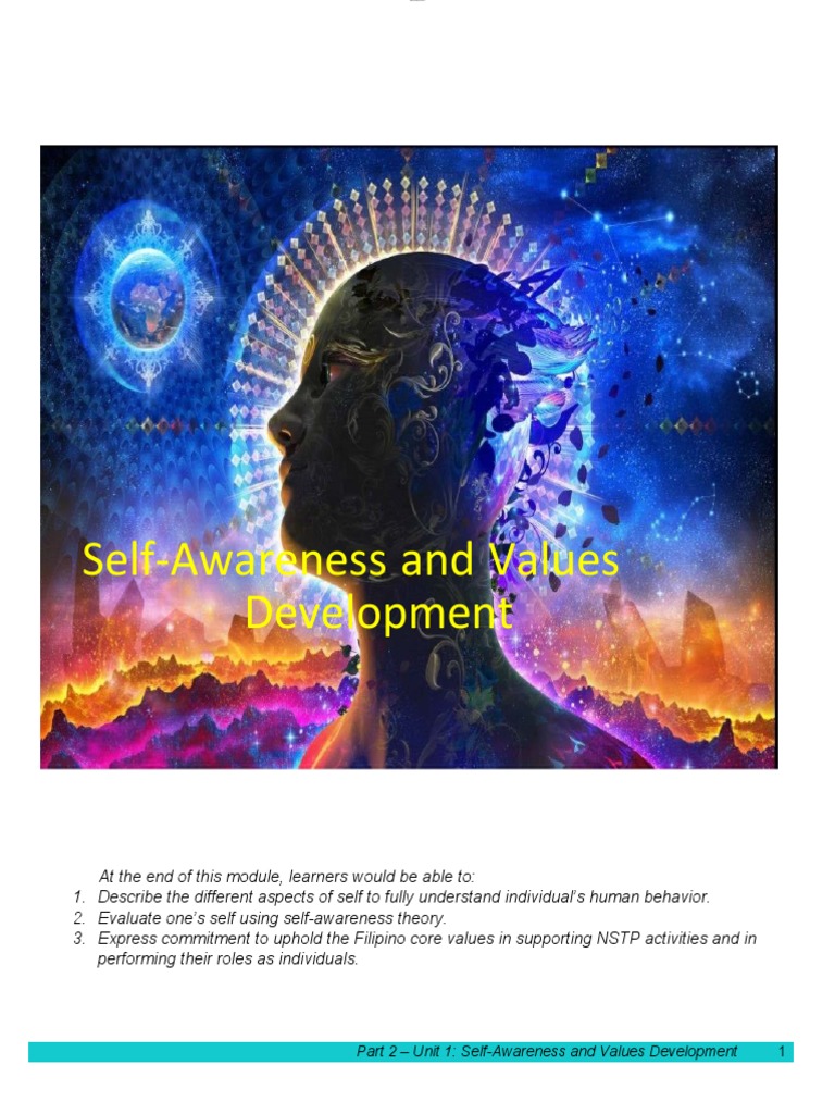 Self-Awareness and Values Development | PDF | Self Awareness | Social Psychology