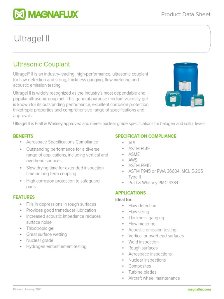 Ultragel II - Product Data Sheet - English | PDF | Ultrasound | Water