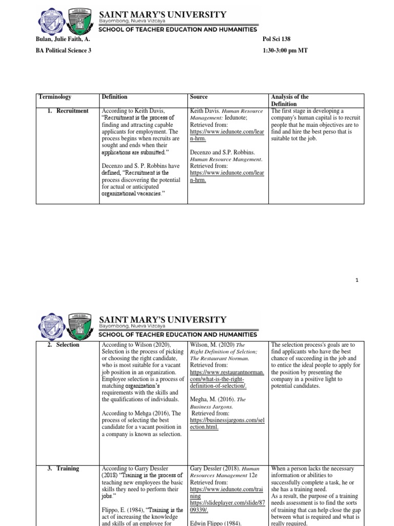 An Analysis of Key Human Resource Management Terminology | PDF ...