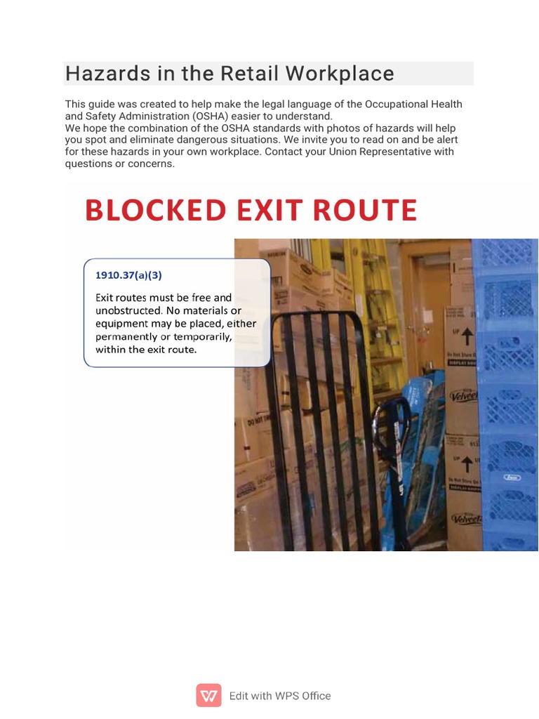 Hazards in The Retail Workplace | PDF