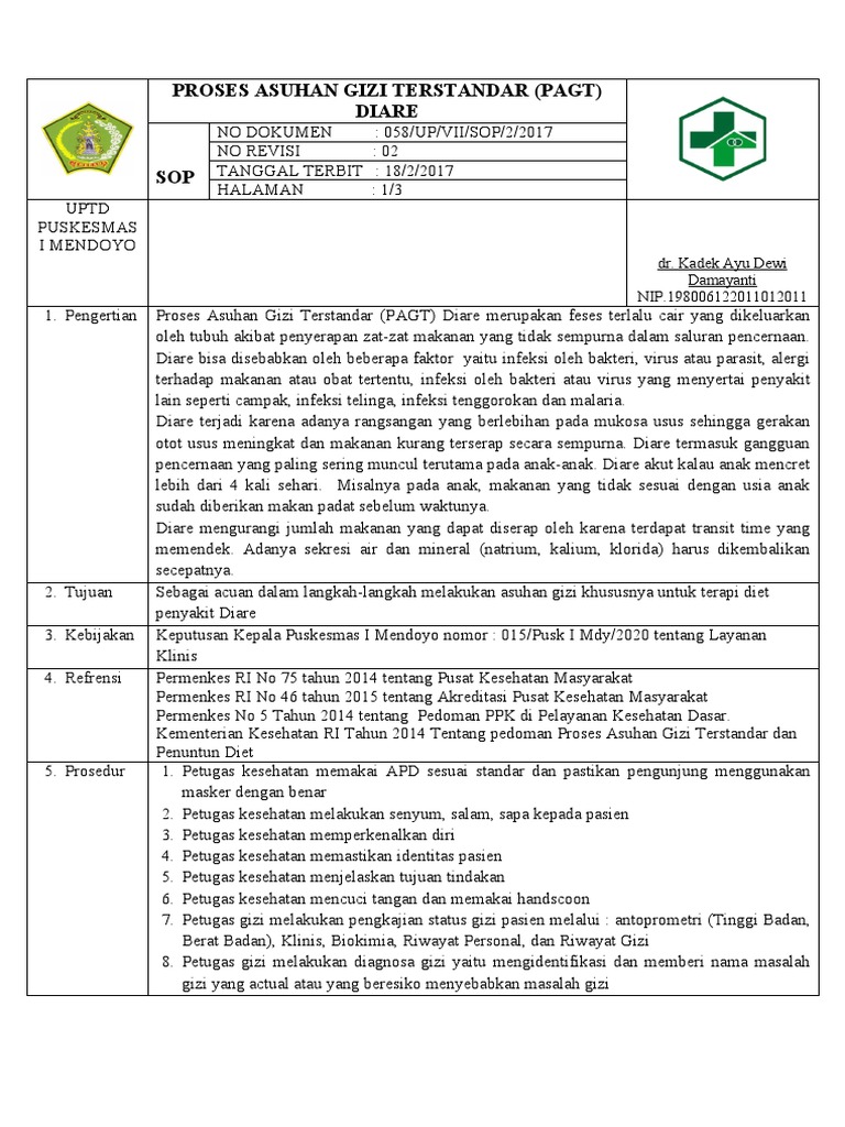 Proses Asuhan Gizi untuk Diare | PDF | Kesehatan Holistik