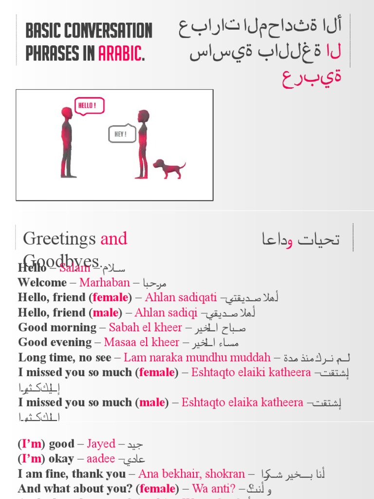 Basic Conversation Phrases in Arabic | PDF | Poetry