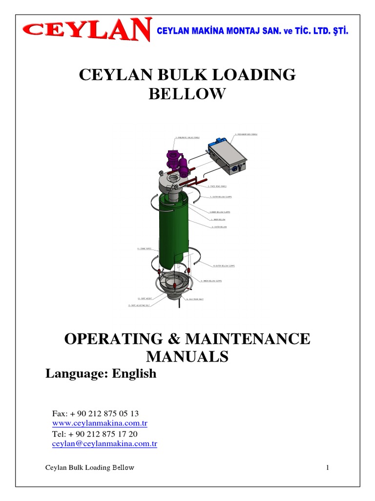 Ceylan Bulk Loading Bellow User Manual | PDF | Switch | Truck