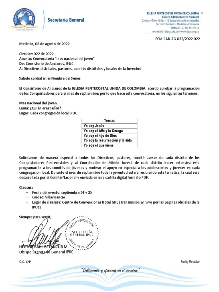 Convocatoria Mes Nacional del Joven IPUC | PDF