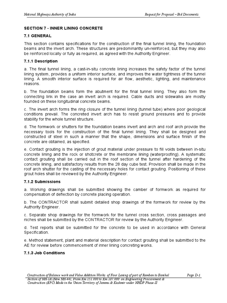 Schedule D From Section 7 Pdf Concrete Screw