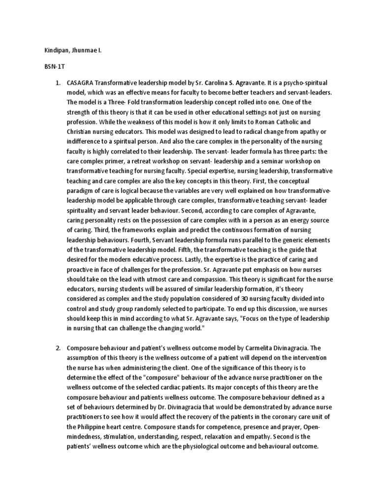 CASAGRA Transformative Leadership Model by Sr. Carol Agravante ...