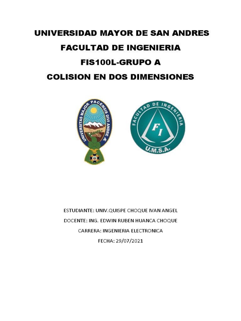 Lab 8-Quispe Choque Ivan Angel | PDF | Impulso | Física Aplicada e ...