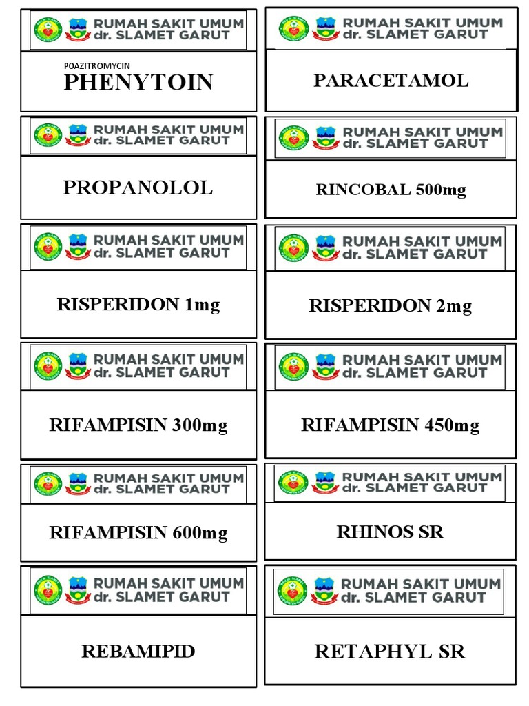 Label Obat Rawat Jalan Baru | PDF | Medicinal Chemistry | Products Of ...