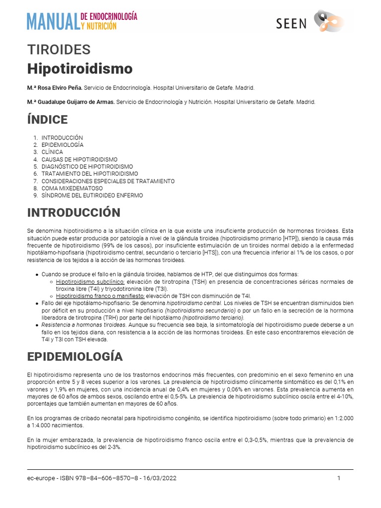 Hipotiroidismo: una visión general de su epidemiología, clínica, causas ...