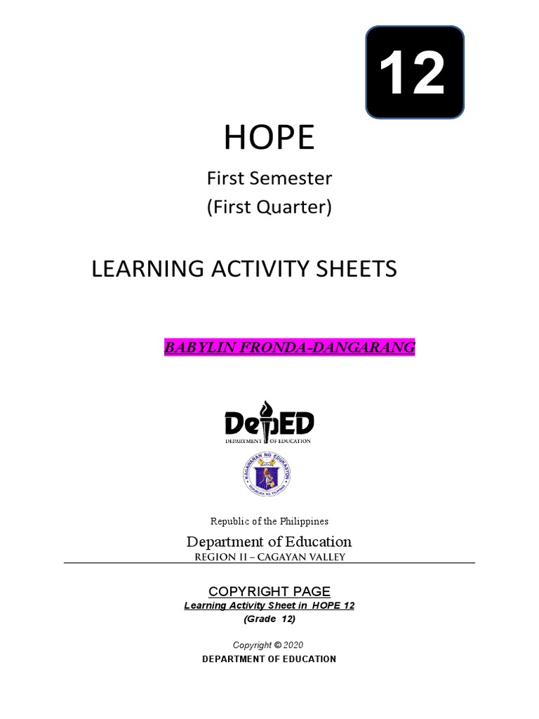 Shs-Hope-12-2 MSW | PDF | Physical Fitness | Dances