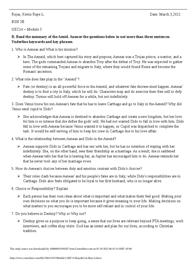 Understanding Fate and Duty in The Aeneid | PDF | Aeneid | Aeneas