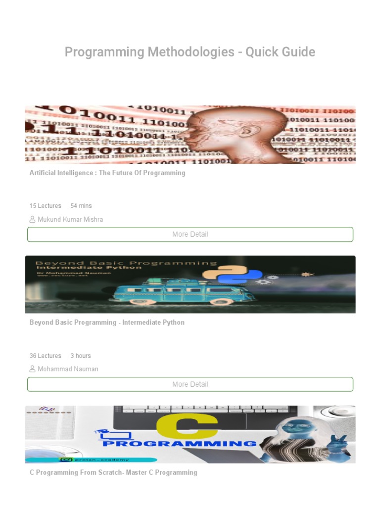 Programming Methodologies Quick Guide | PDF | Programming | Computer Program