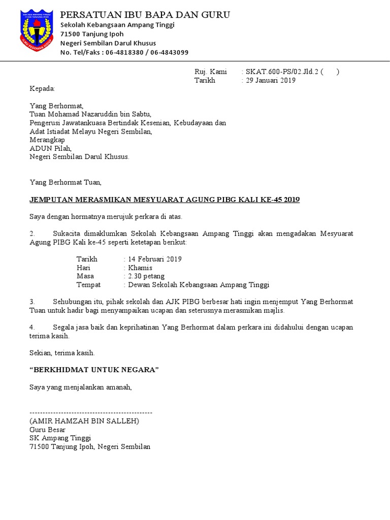 Surat Jemputan Perasmi | PDF